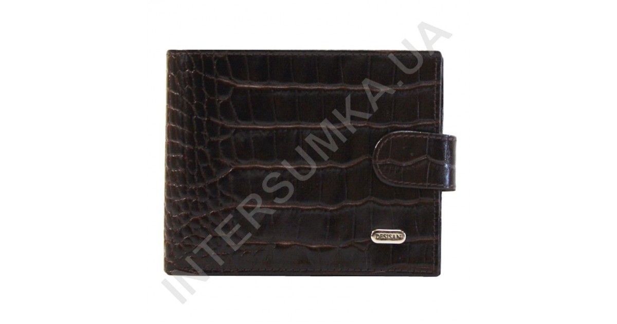 Портмоне мужское из натуральной кожи Desisan 080-19 коричневый крокодил ...